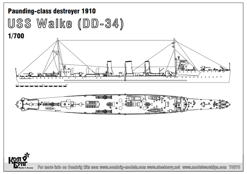 NNT Modell | USS Walke (DD-34), Paulding-class Destroyer, 1910-1935 ...