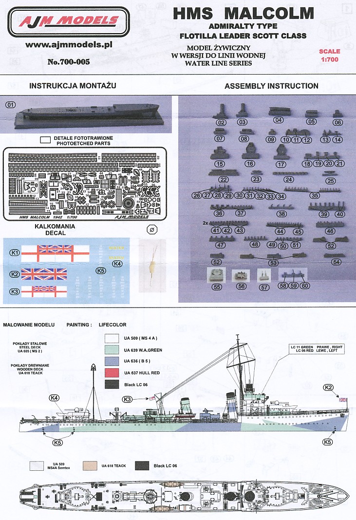 NNT Modell | HMS Malcolm Flottilla Leader Scott Class 1942 | purchase ...