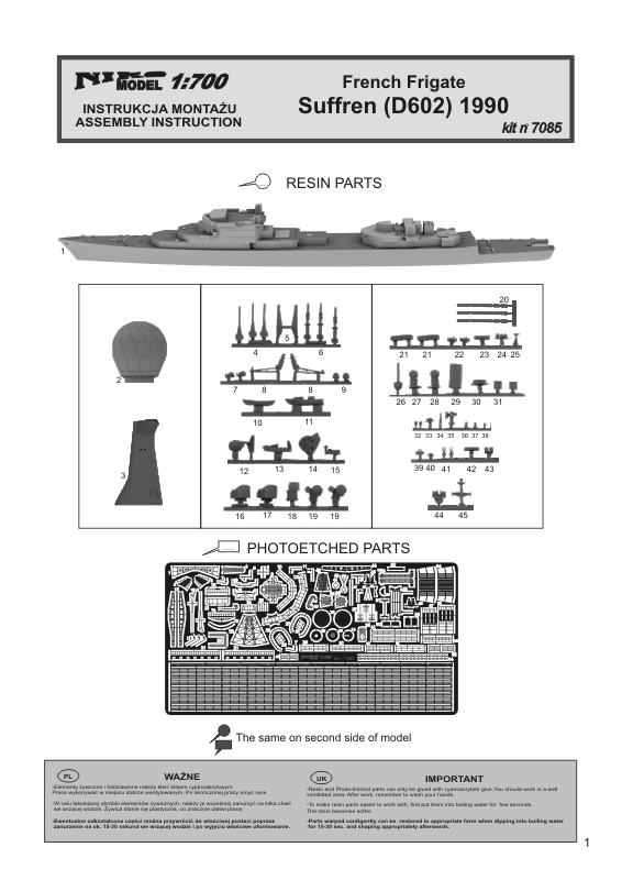 NNT Modell | Suffren (D602) 1990 French Frigate | purchase online